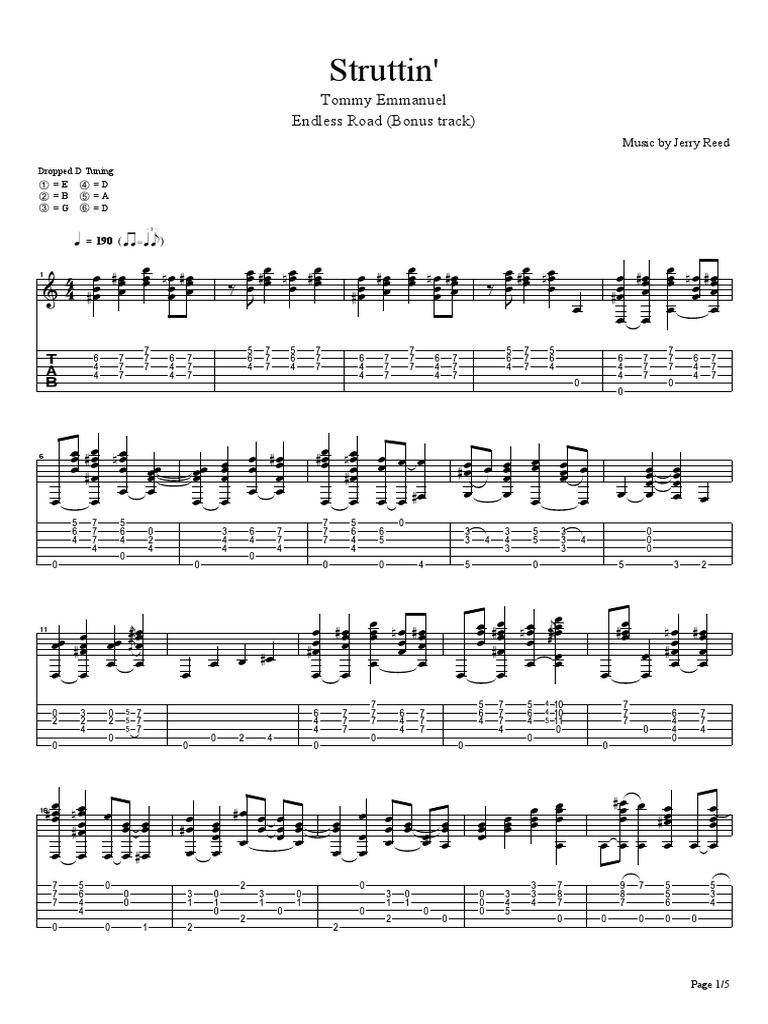 Tommy Emmanuel Struttin PDF | PDF | Entertainment (General)