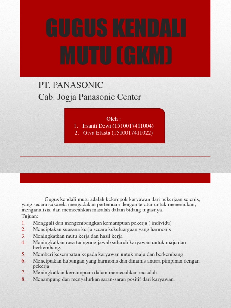 Gugus Kendali Mutu (GKM) | PDF