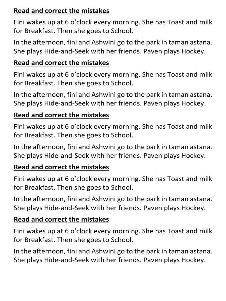 Read and Correct The Mistakes | PDF