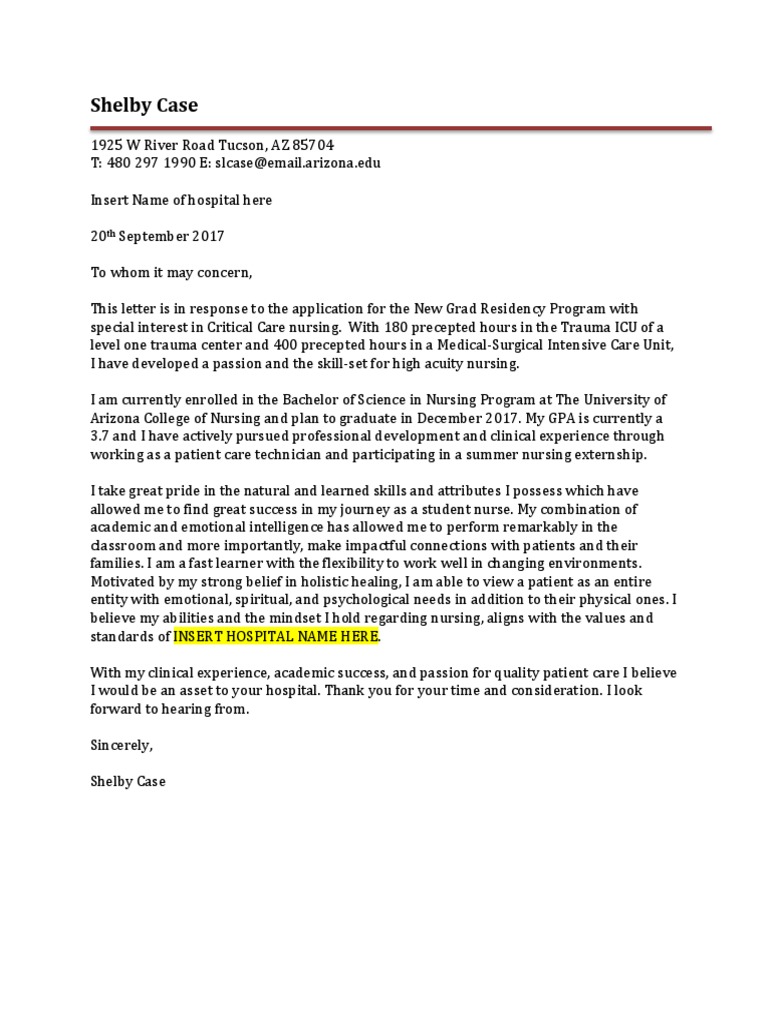 Generic Cover Letter | PDF