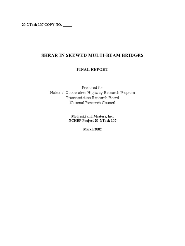 Shear in Skewed Multi-Beam Bridges | PDF | Beam (Structure) | Precast ...