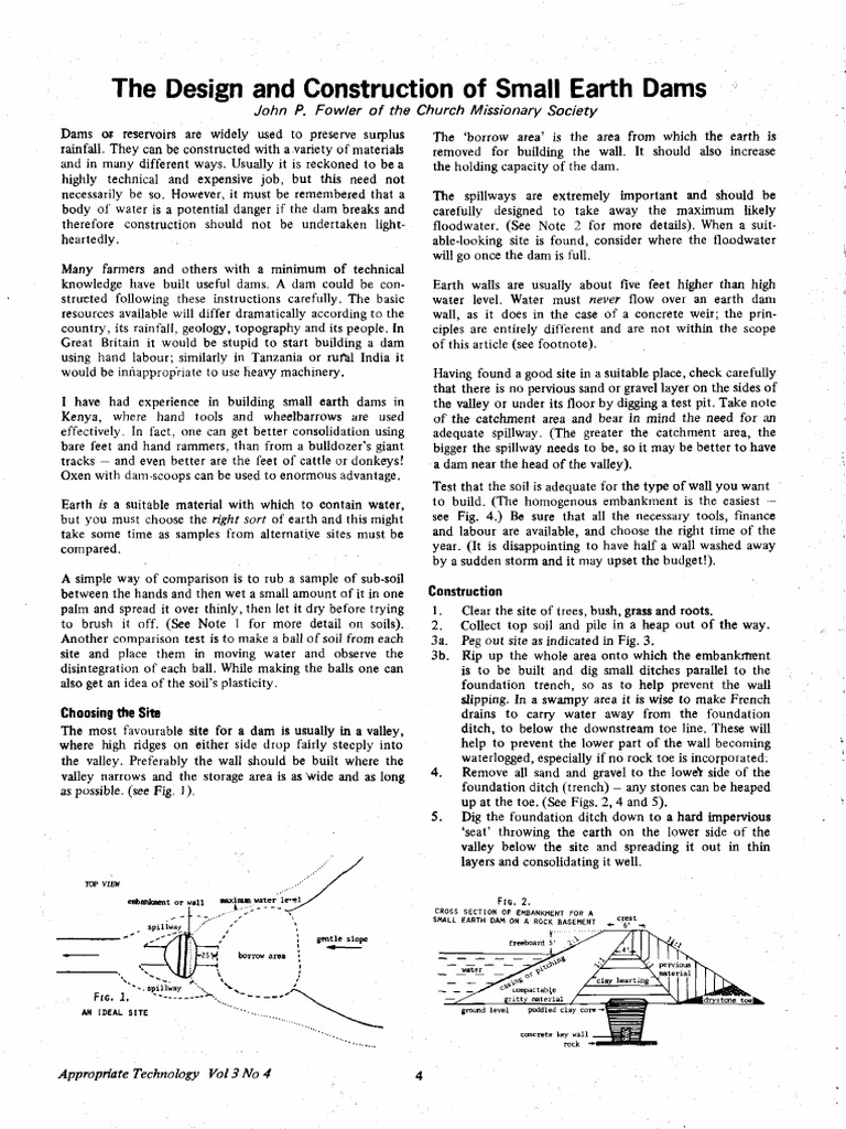 Appropriate Technology Vol.3 No.4 p.4 7 Design Small Earthfill Dam ...