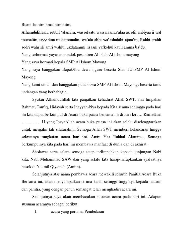 Teks MC Bukber | PDF