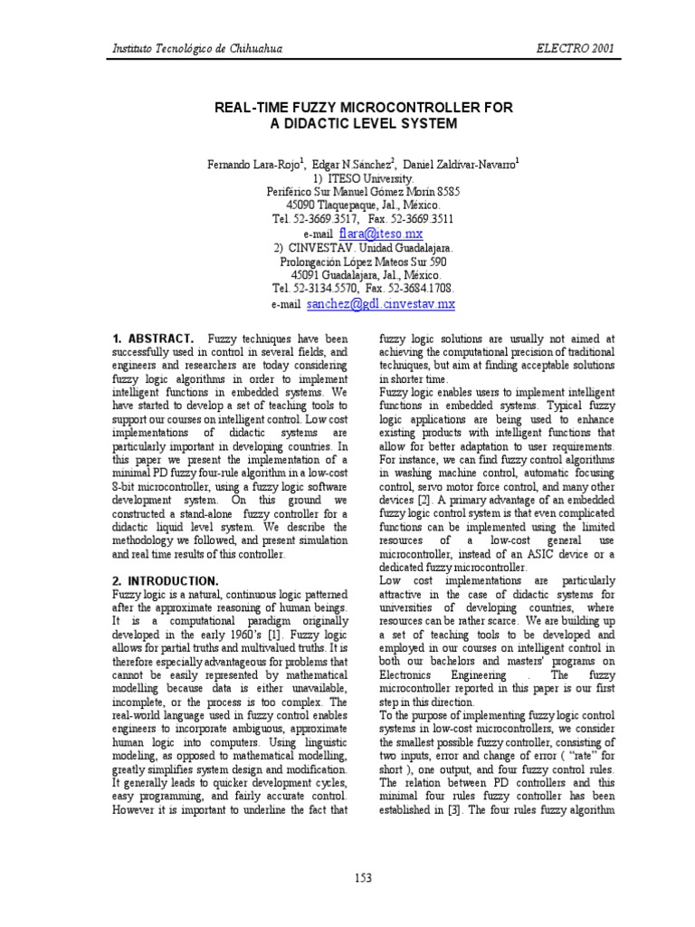 Real-Time Fuzzy Microcontroller PDF | PDF | Fuzzy Logic | Microcontroller