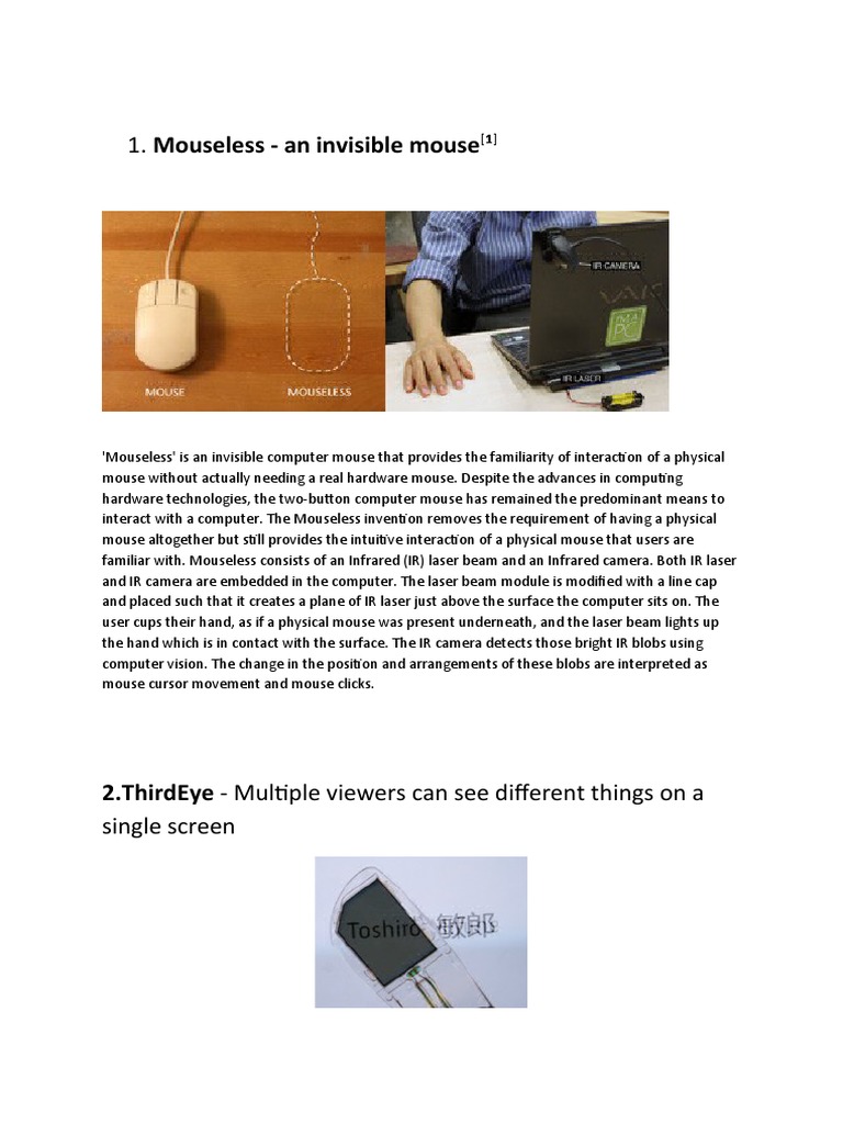 Mouseless - An Invisible Mouse: 2.thirdeye - Multiple Viewers Can See Different Things On A ...