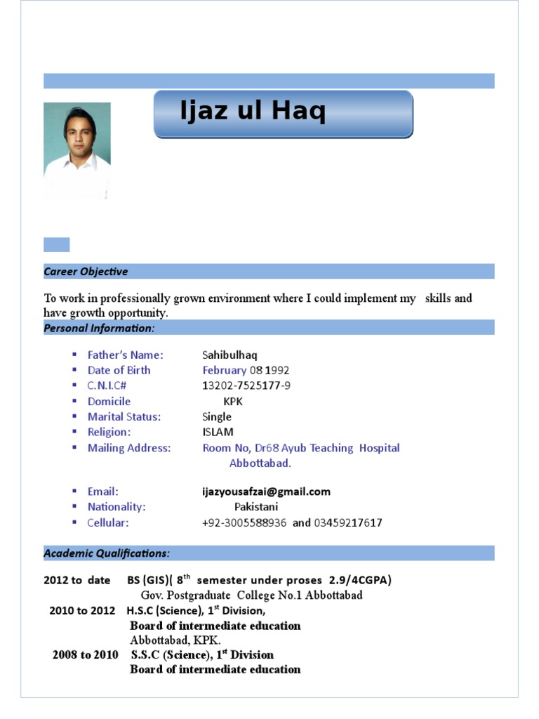 Ijaz CV | PDF