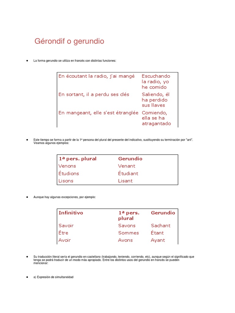 Le Gérondif | Verbo | Asunto (gramática)