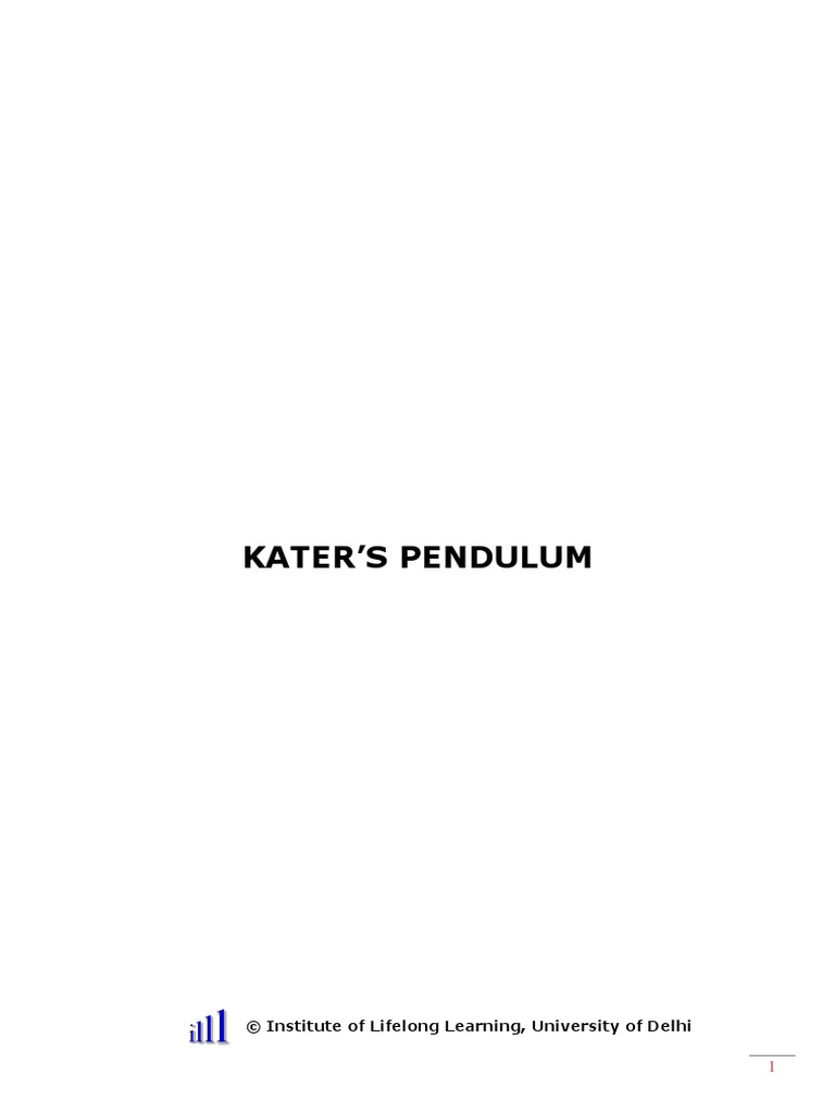 3 Kater S Pendulum | PDF | Pendulum | Center Of Mass
