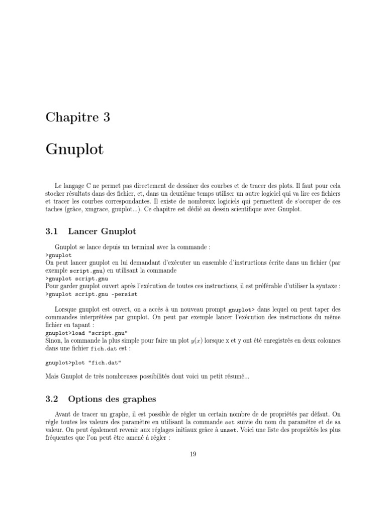 Guide Gnuplot pour scientifiques | PDF | Fichier informatique | Structure de contrôle
