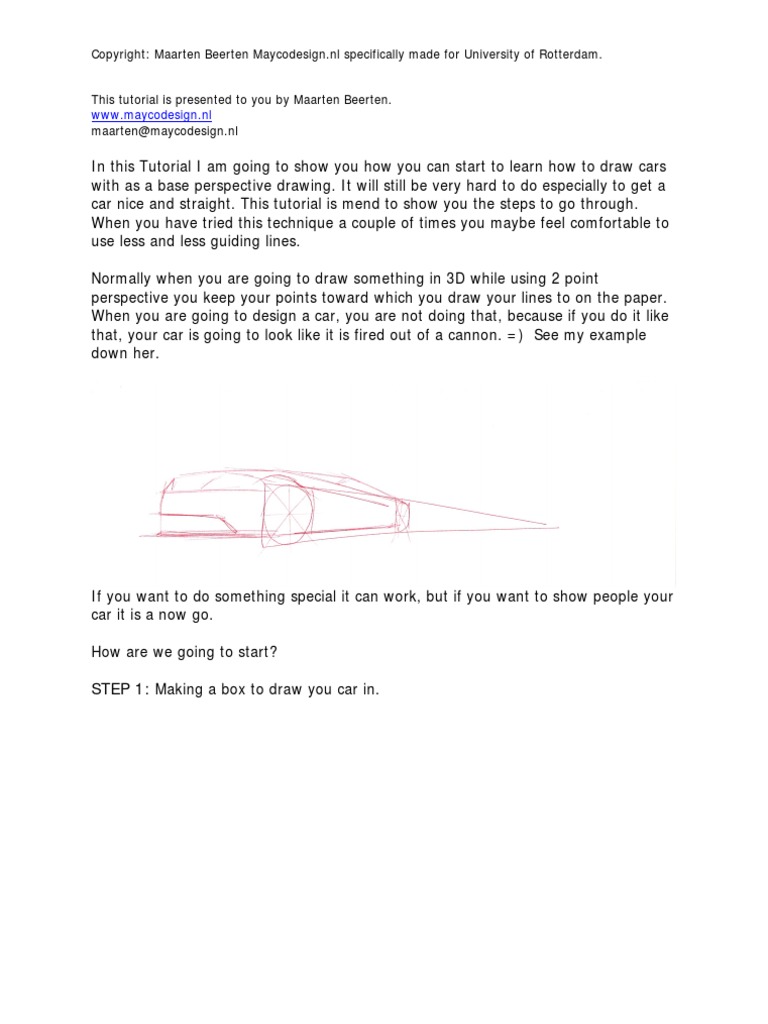 Car Design Tutorial From Baseline Perspective 2 | PDF | Drawing