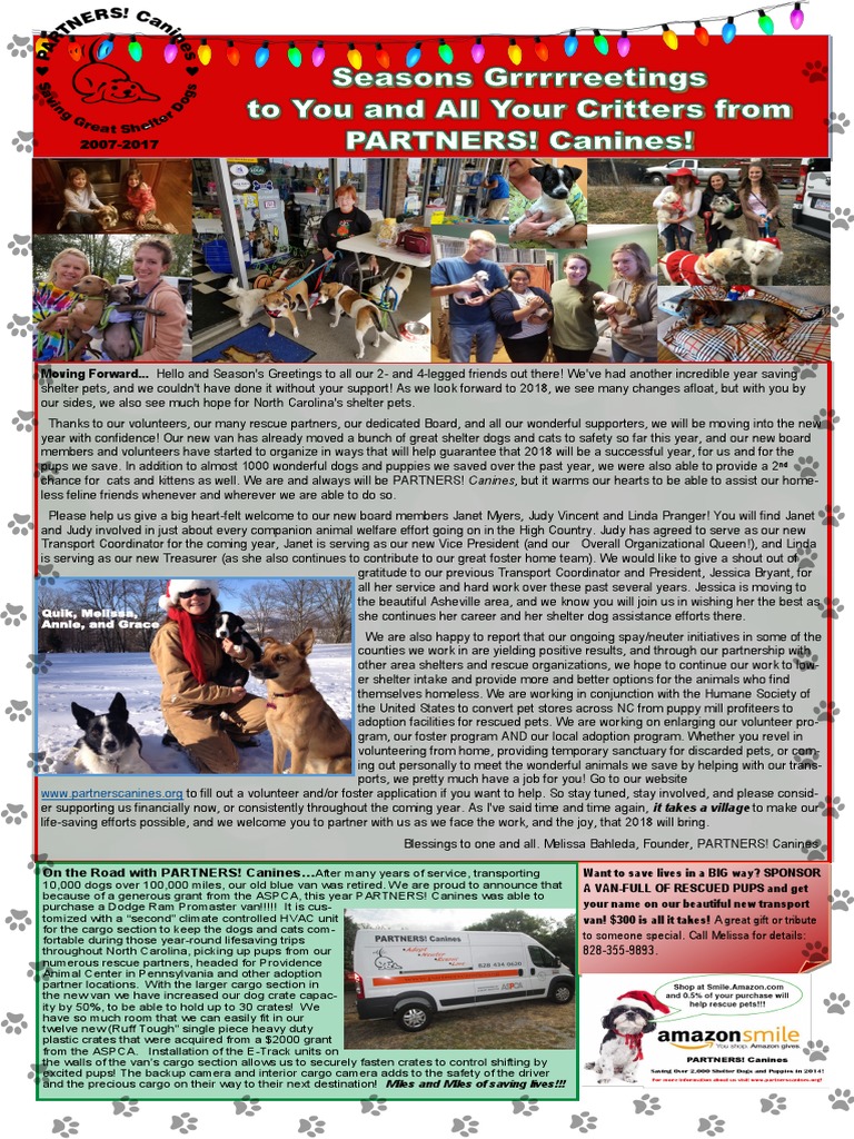 Holiday Newsletter Final 2017 | PDF | Dogs | Domesticated Animals