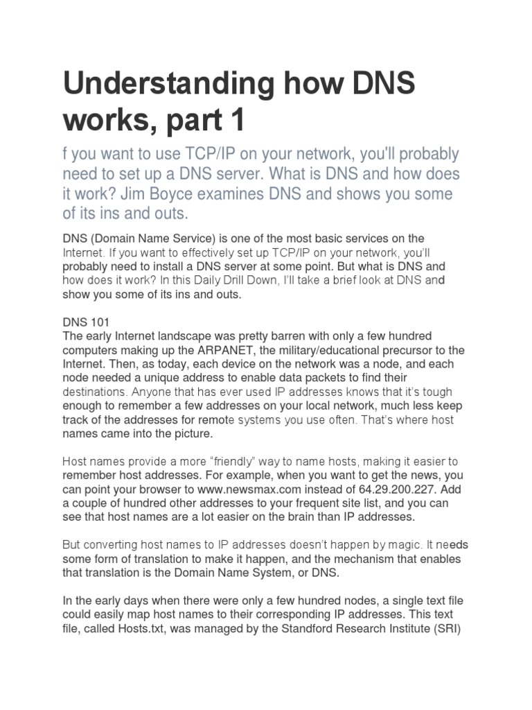 Understanding How DNS Works | PDF | Domain Name | Wide Area Network