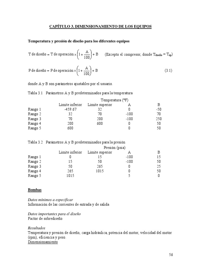 Dimensionamiento de Equipos Calculo PDF | PDF | Tecnología
