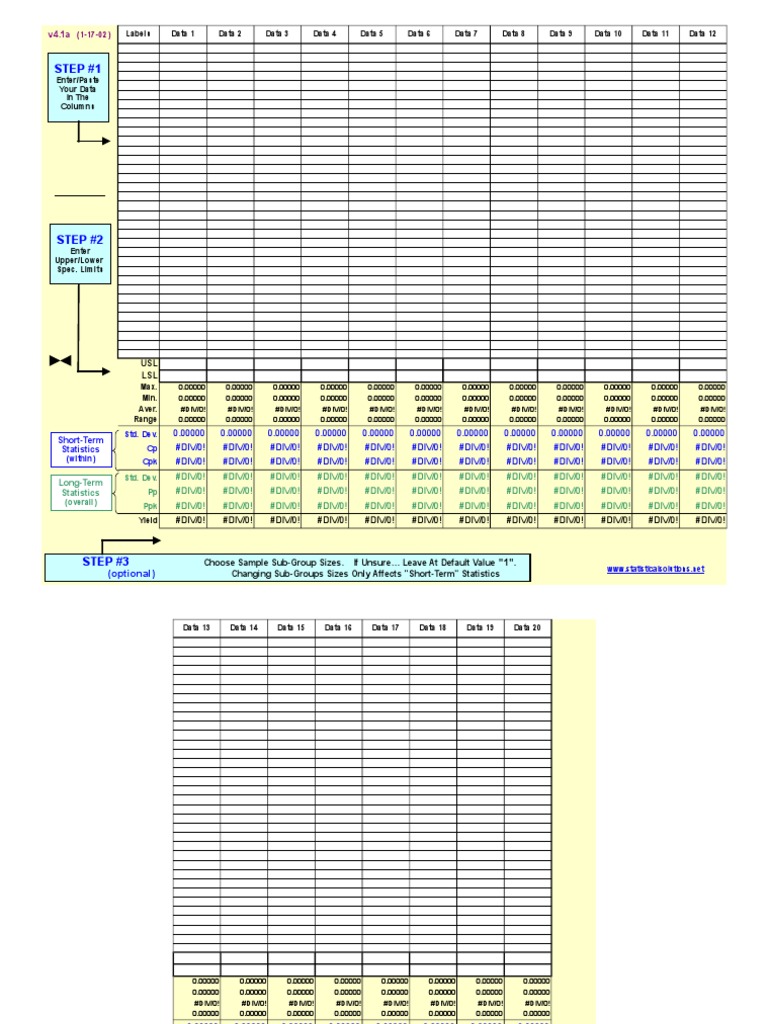 Cpk & Ppk Calculator
