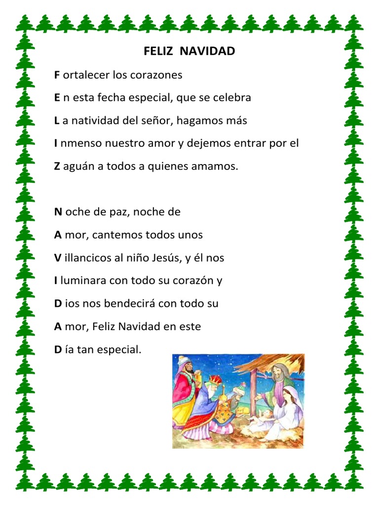 Acrostico Feliz Navidad