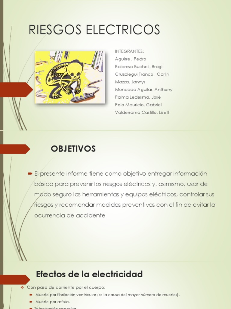 Riesgos Electricos T3 Pdf Corriente Alterna Corriente Eléctrica