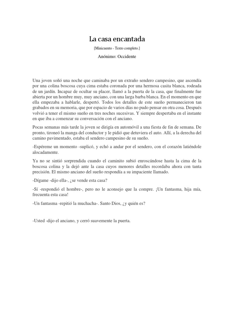 La casa encantada: un minicuento | PDF