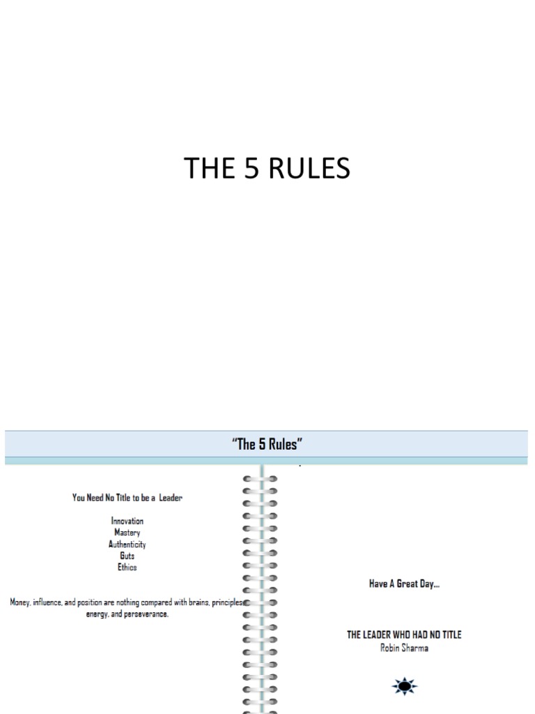 5 Rules | PDF