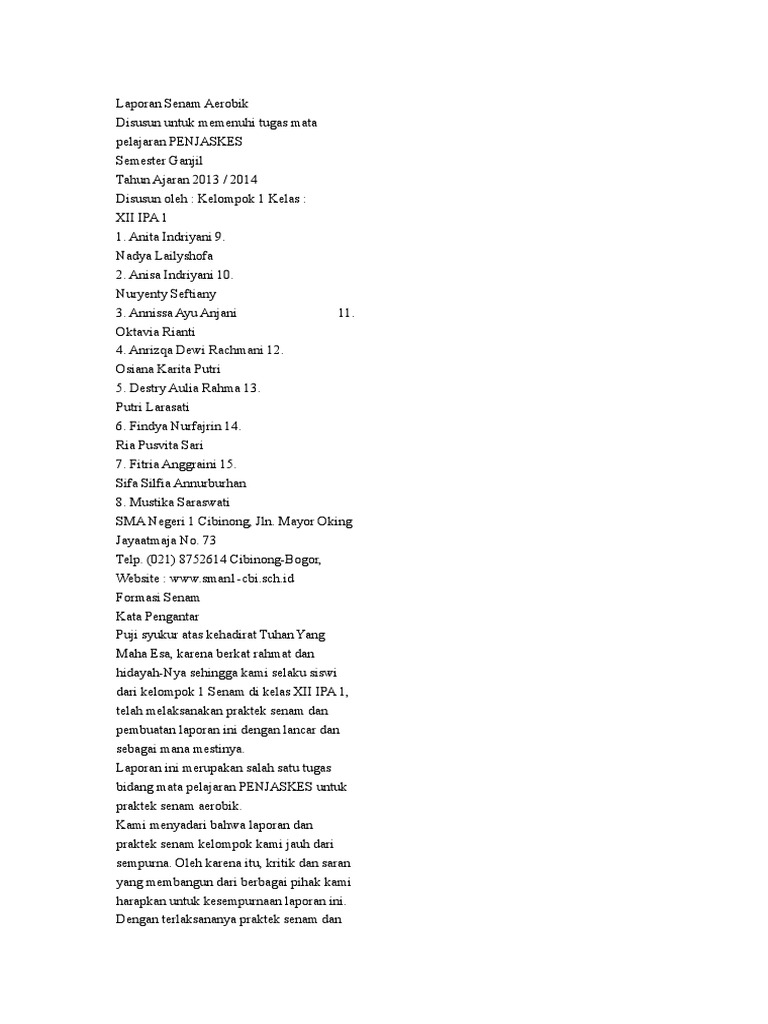 Laporan Senam | PDF