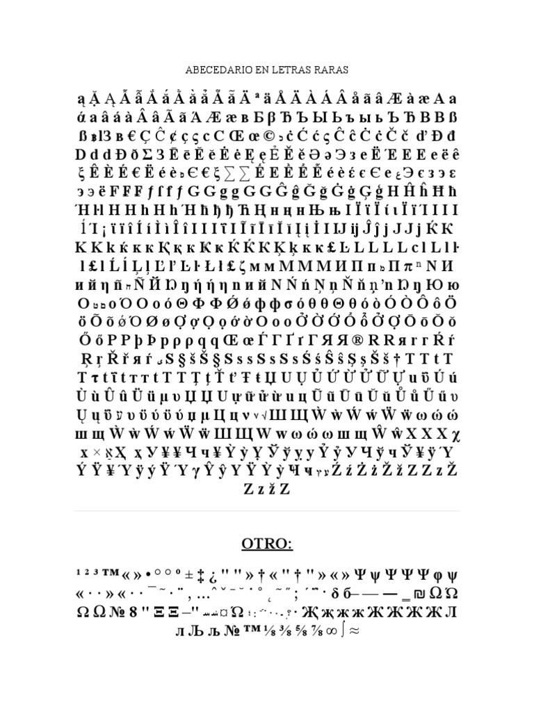Abecedario en Letras Raras | PDF