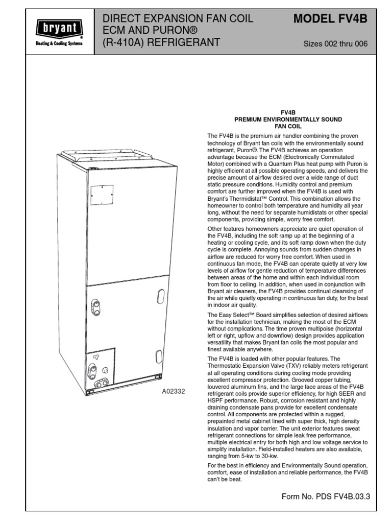 Carrier FV4B Series | Air Conditioning | Thermodynamics
