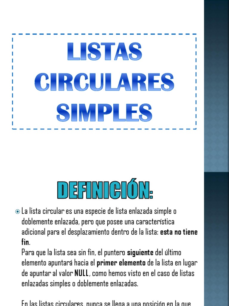 Listas Circulares | PDF | Datos | Gestión de datos