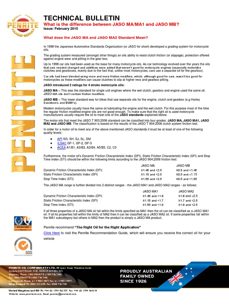 What Is The Difference Between JASO MA and JASO MB | PDF | Transmission ...