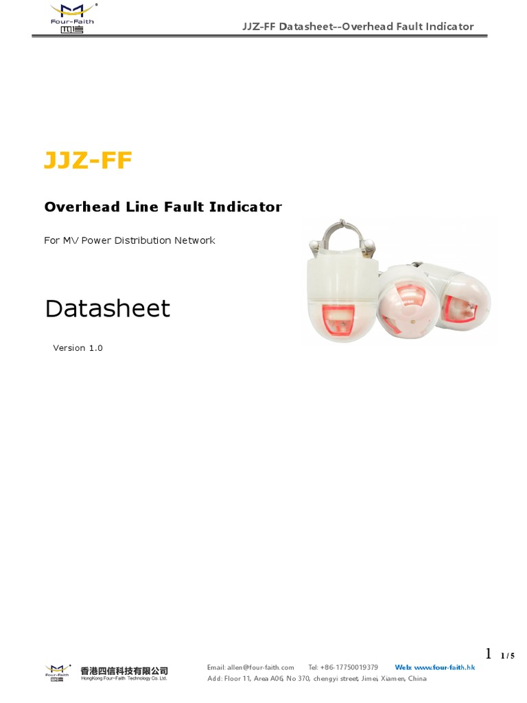 Four-Faith JJZ-FF-C Overhead Fault Indicator Datasheet | PDF ...