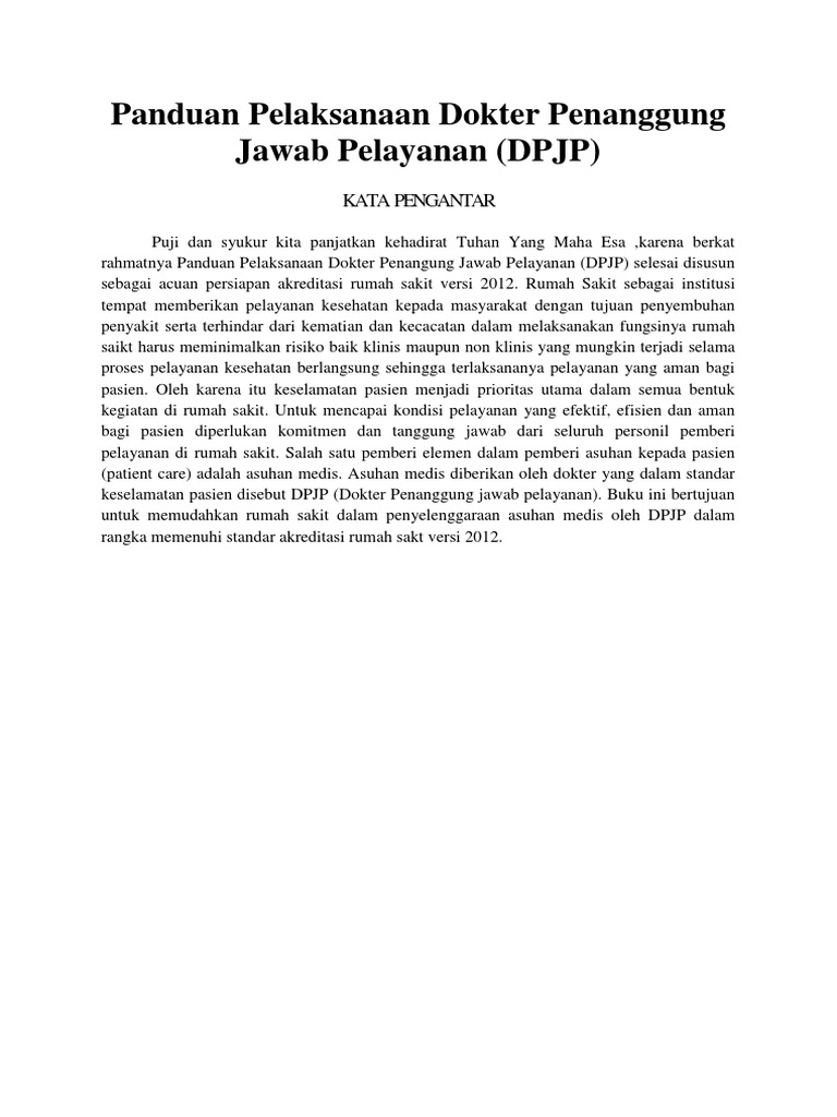 Panduan DPJP untuk Akreditasi Rumah Sakit | PDF | Pengembangan Diri