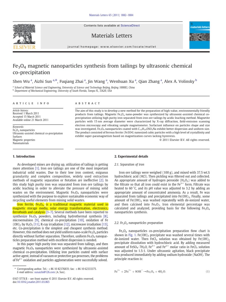 Materials Letters: Shen Wu, Aizhi Sun, Fuqiang Zhai, Jin Wang, Wenhuan ...