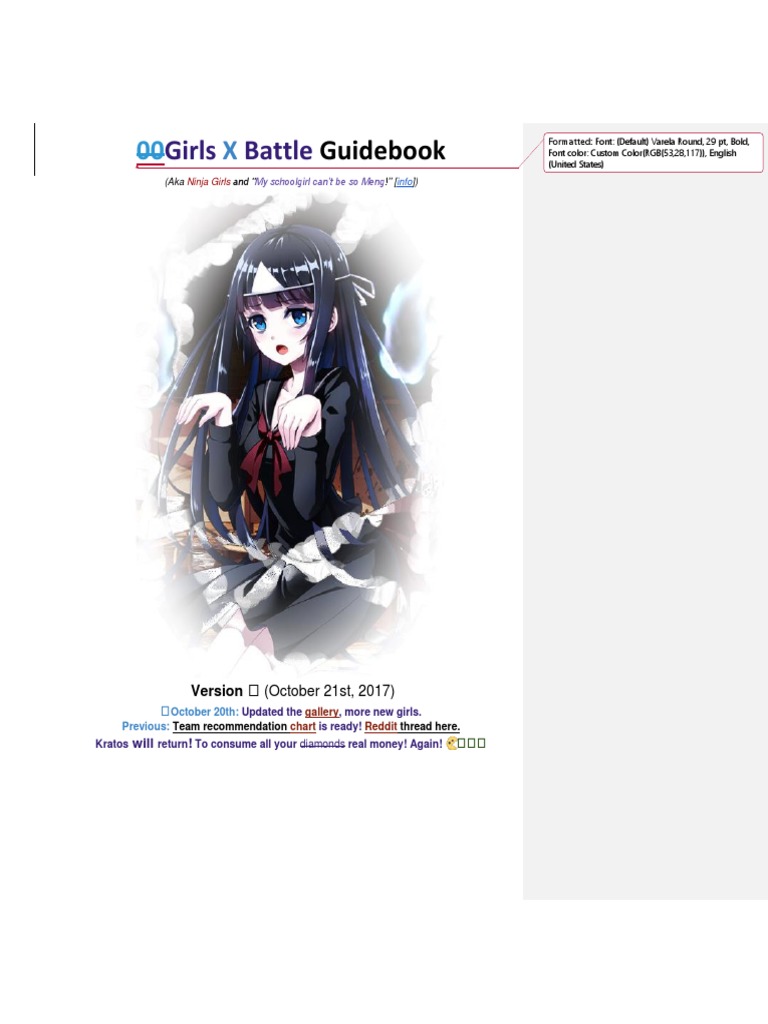Girls X Battle Guidebook | PDF | Bios | Online Chat