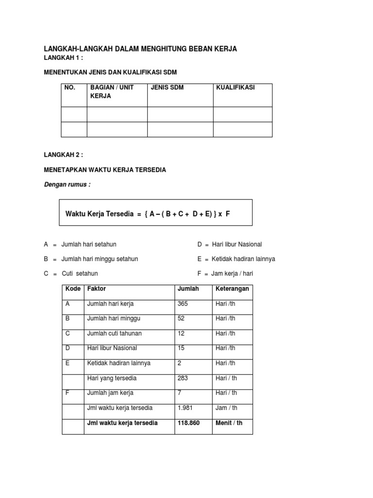 Rumus Pola - Beban Kerja | PDF