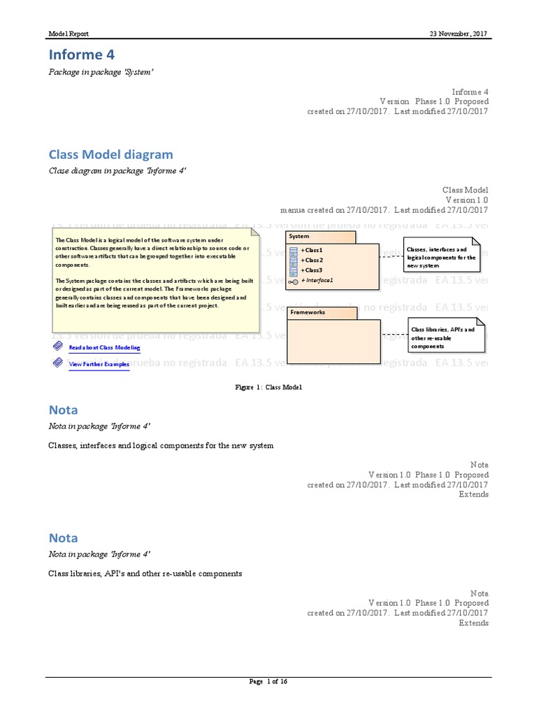 Informe 4: Class Model Diagram | PDF | Component Based Software ...