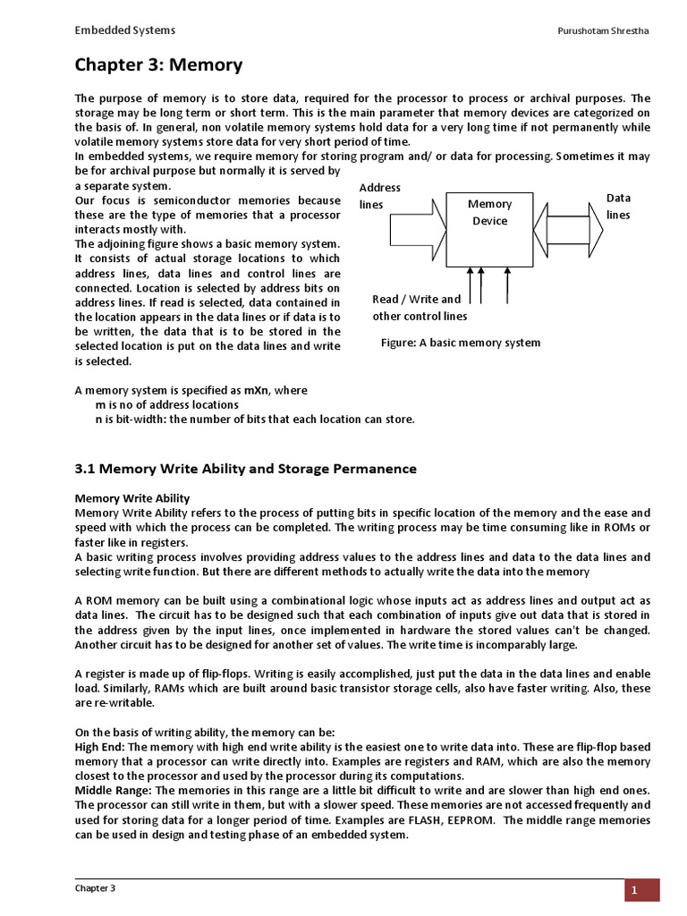 Chapter 3 Memory | PDF | Cpu Cache | Read Only Memory