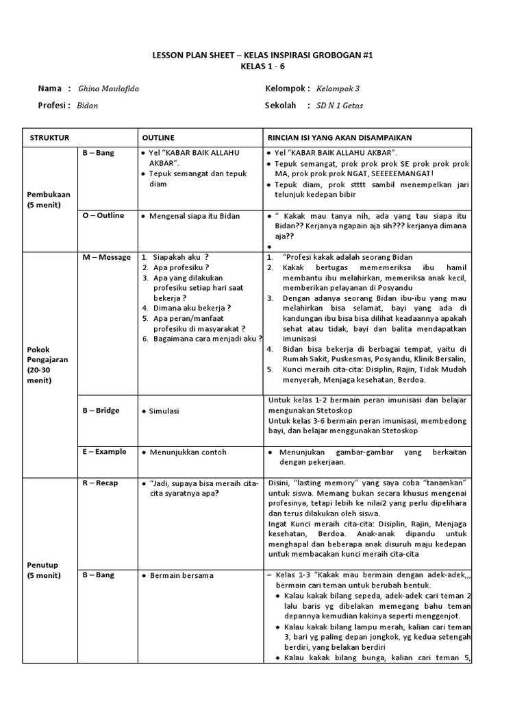 Lesson Plan (Contoh) | PDF