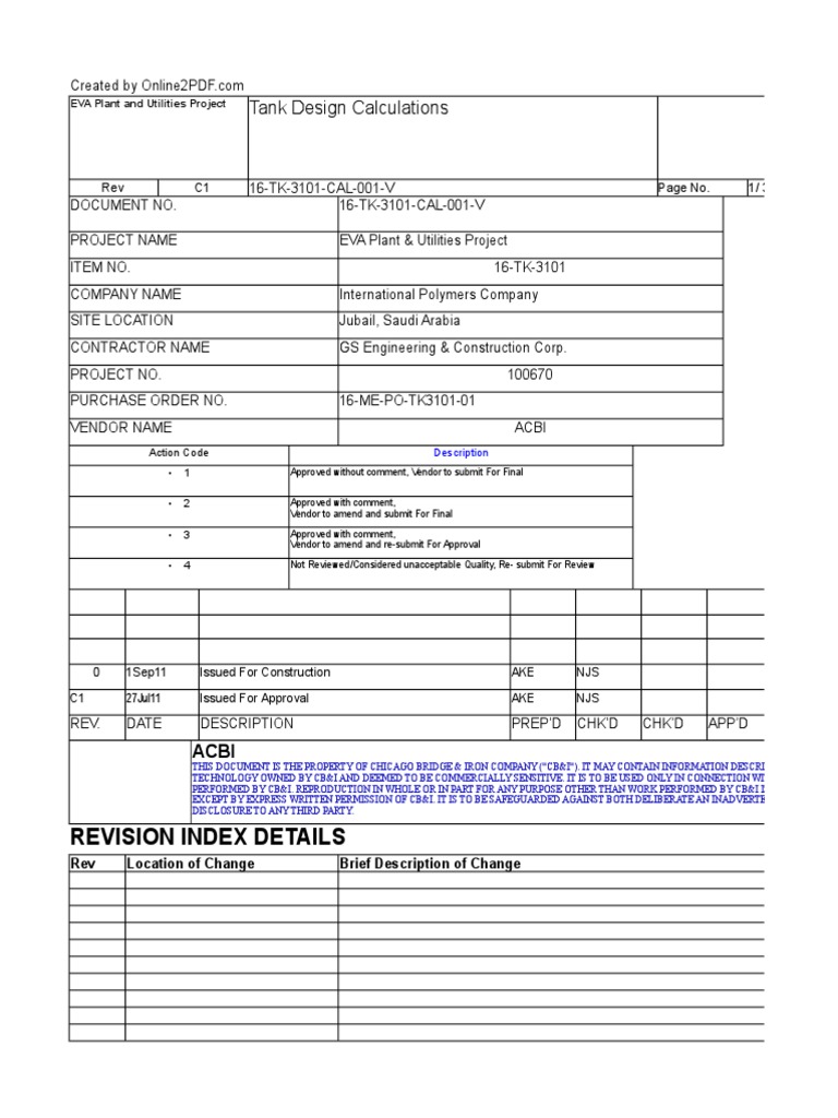 API 620 Calculation | PDF