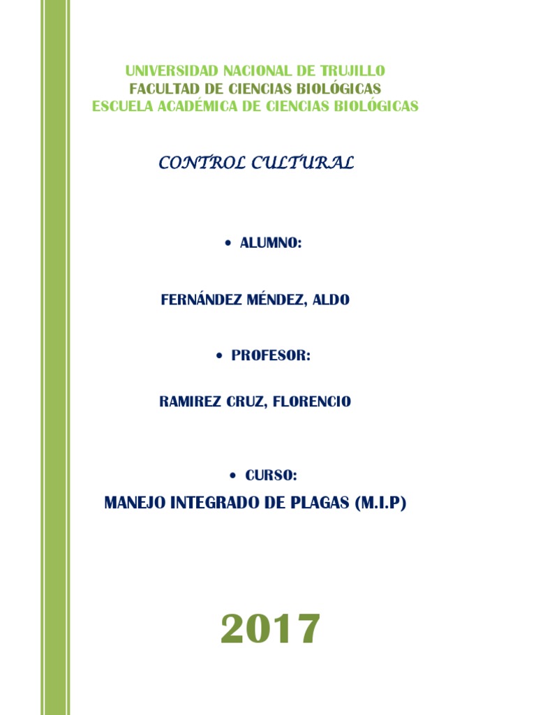 Control Cultural de Plagas | Insectos | Plaga (organismo)