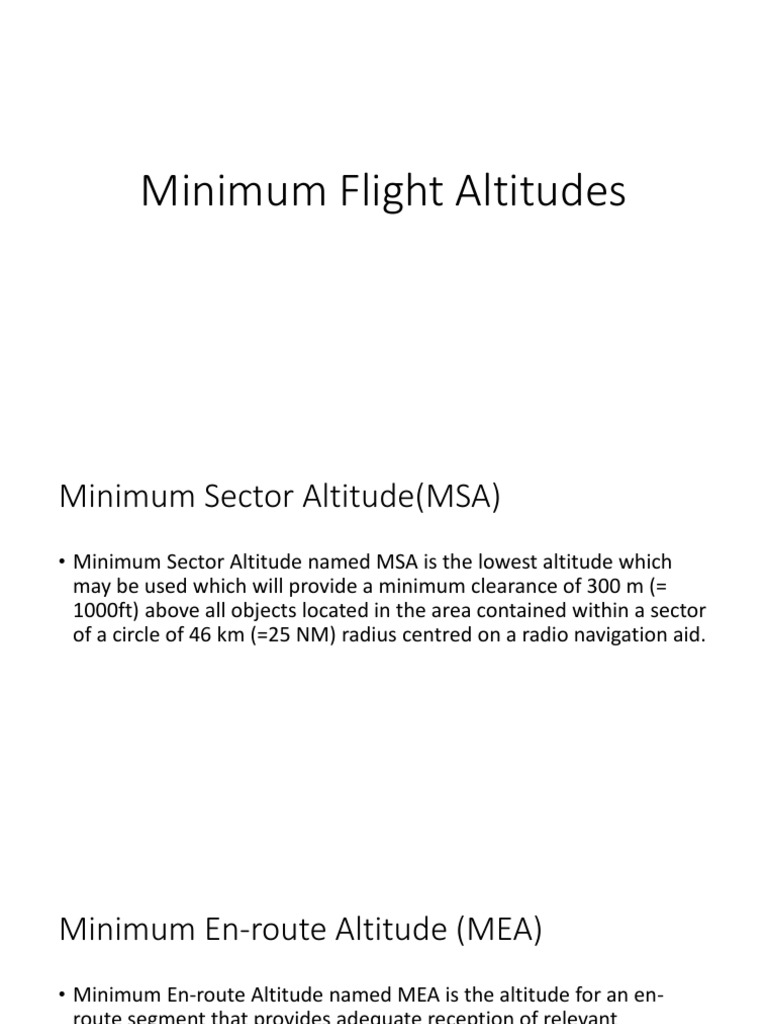 Minimum Flight Altitudes | PDF
