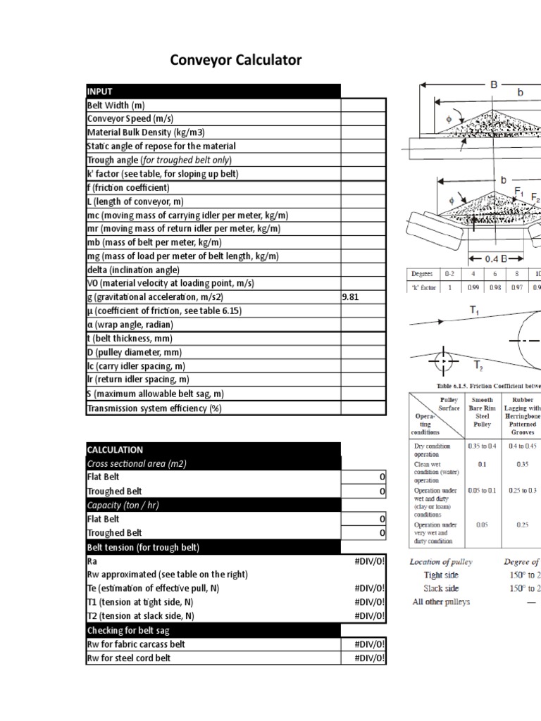 Conveyor Calculator | PDF