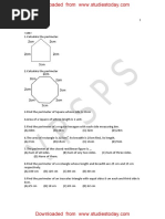 Perimeter and Area CBSE Class 6 Worksheet | PDF | Area | Rectangle