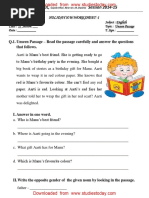 Class 4 ICSE Sample Paper | PDF | Grammar | Linguistics