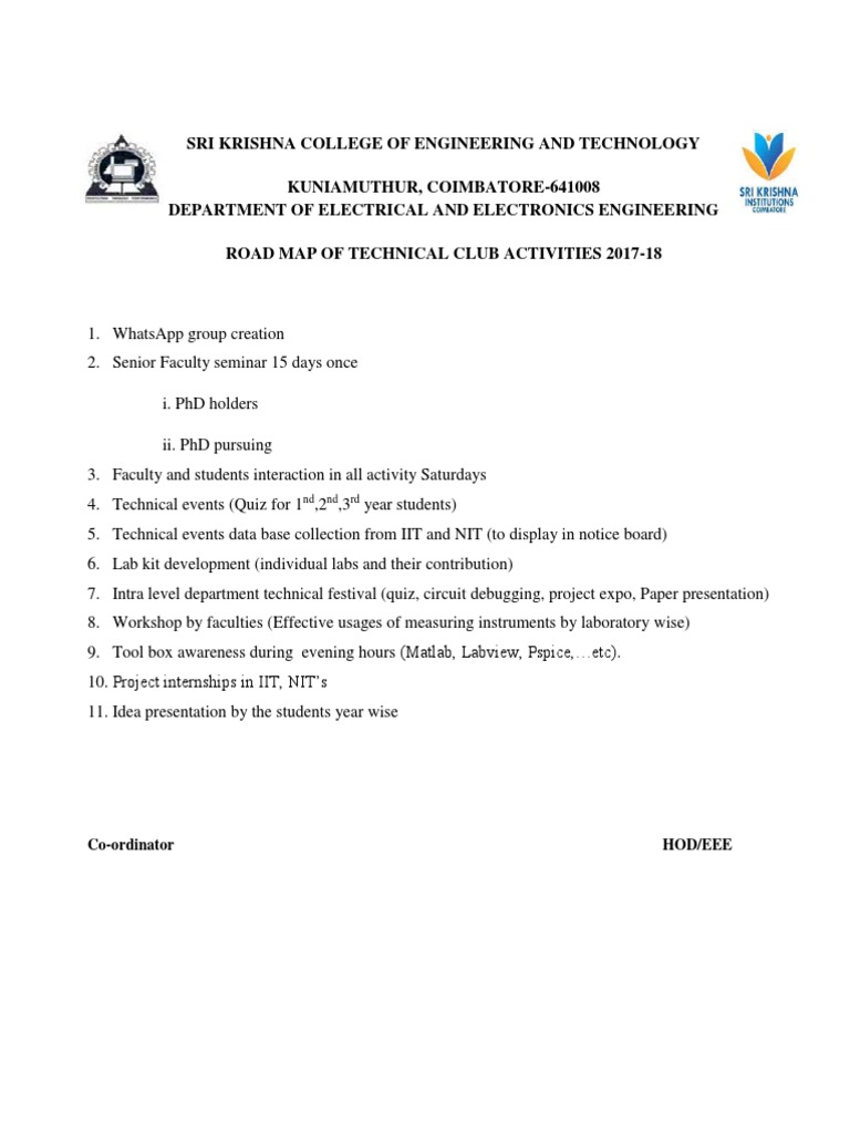 Technical Club Activity | PDF