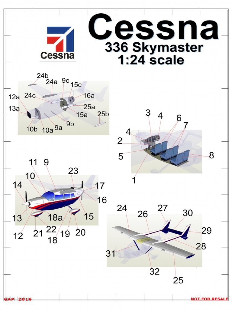 Cessna Skymaster Model 336 Aircraft Paper Model | PDF