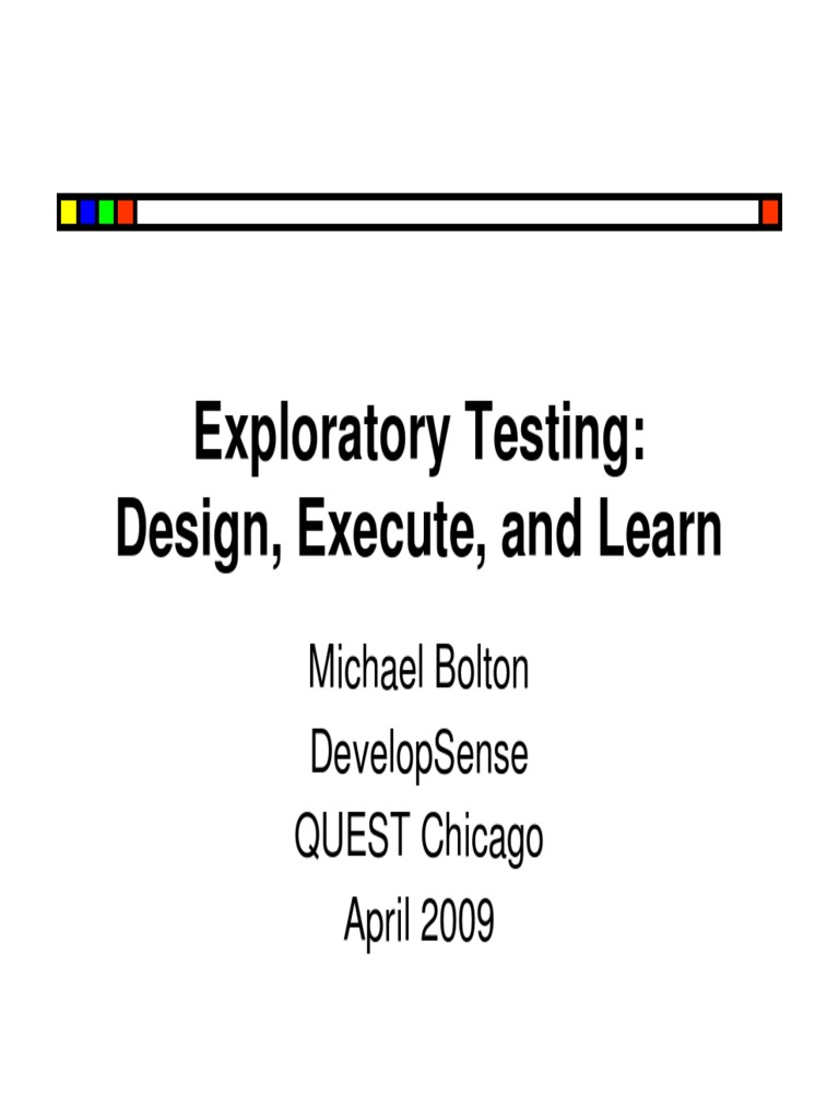 Exploratory Testing Michael Bolton Mon Tutorial | PDF | Software ...