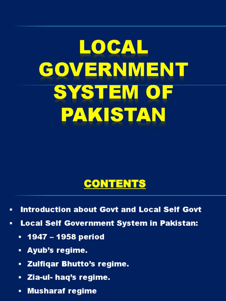Local Government System of Pakistan | PDF | Chairman | Local Government
