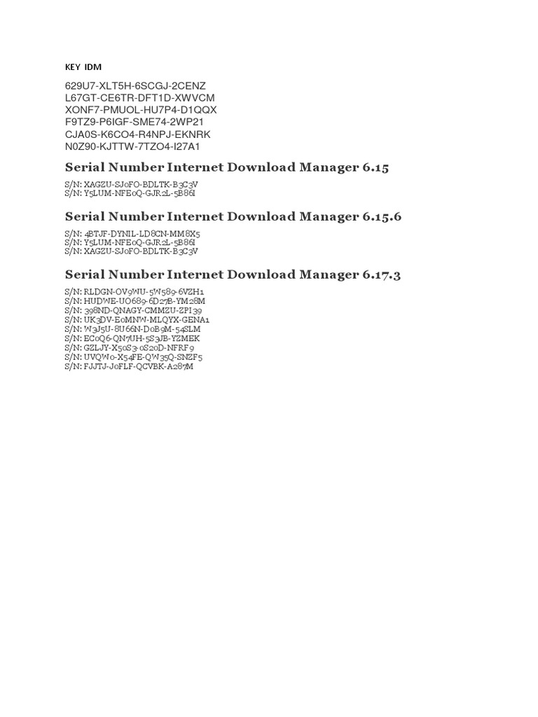 Serial Number Internet Download Manager 6.15 | PDF | Business ...