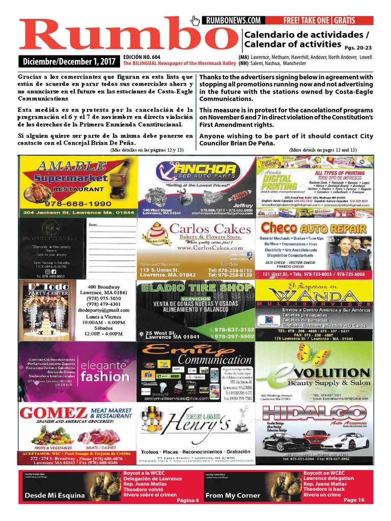 Su Periódico Rumbo Está Circulando. Lealo Aquí. / Your Rumbo Newspaper ...