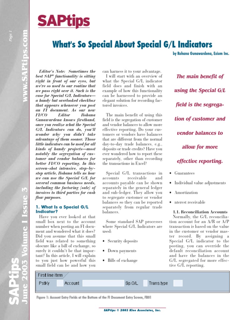What's So Special About Special GL Indicators PDF | PDF | Factoring ...