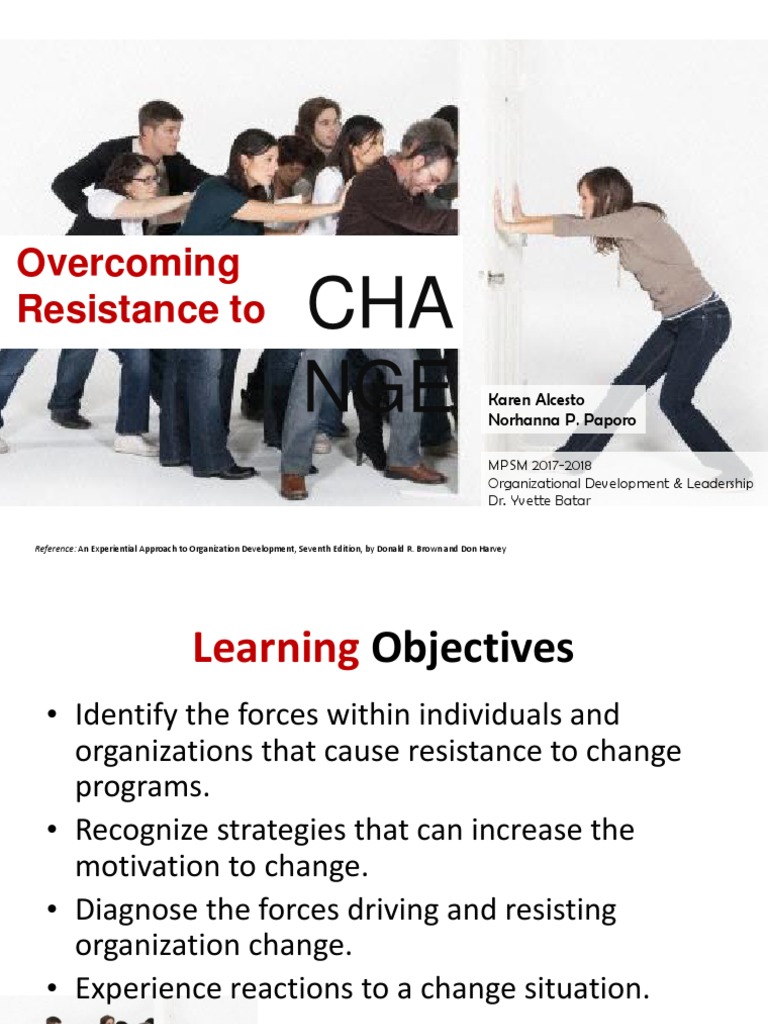 Strategies to Overcome Change Resistance | PDF | Change Management ...