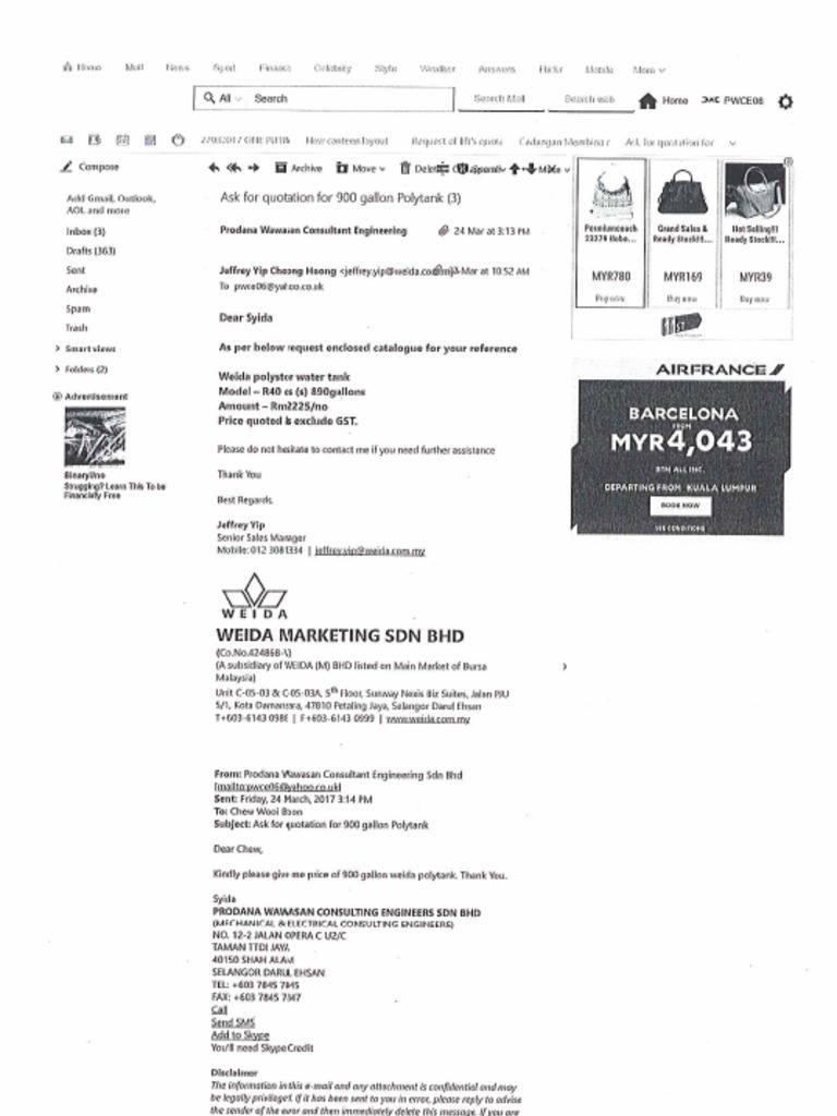 Weida Polystor Water Tank | PDF